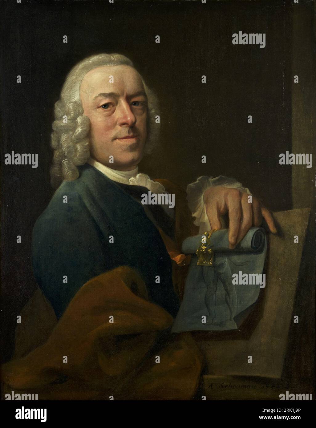 Self-portrait 1754 by Aert Schouman Stock Photo - Alamy