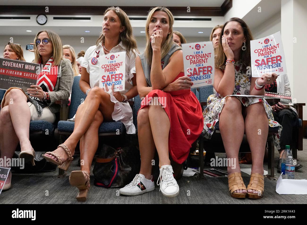 Covenant School parents, left to right, Sarah Shoop Neumann, Lori Buck ...