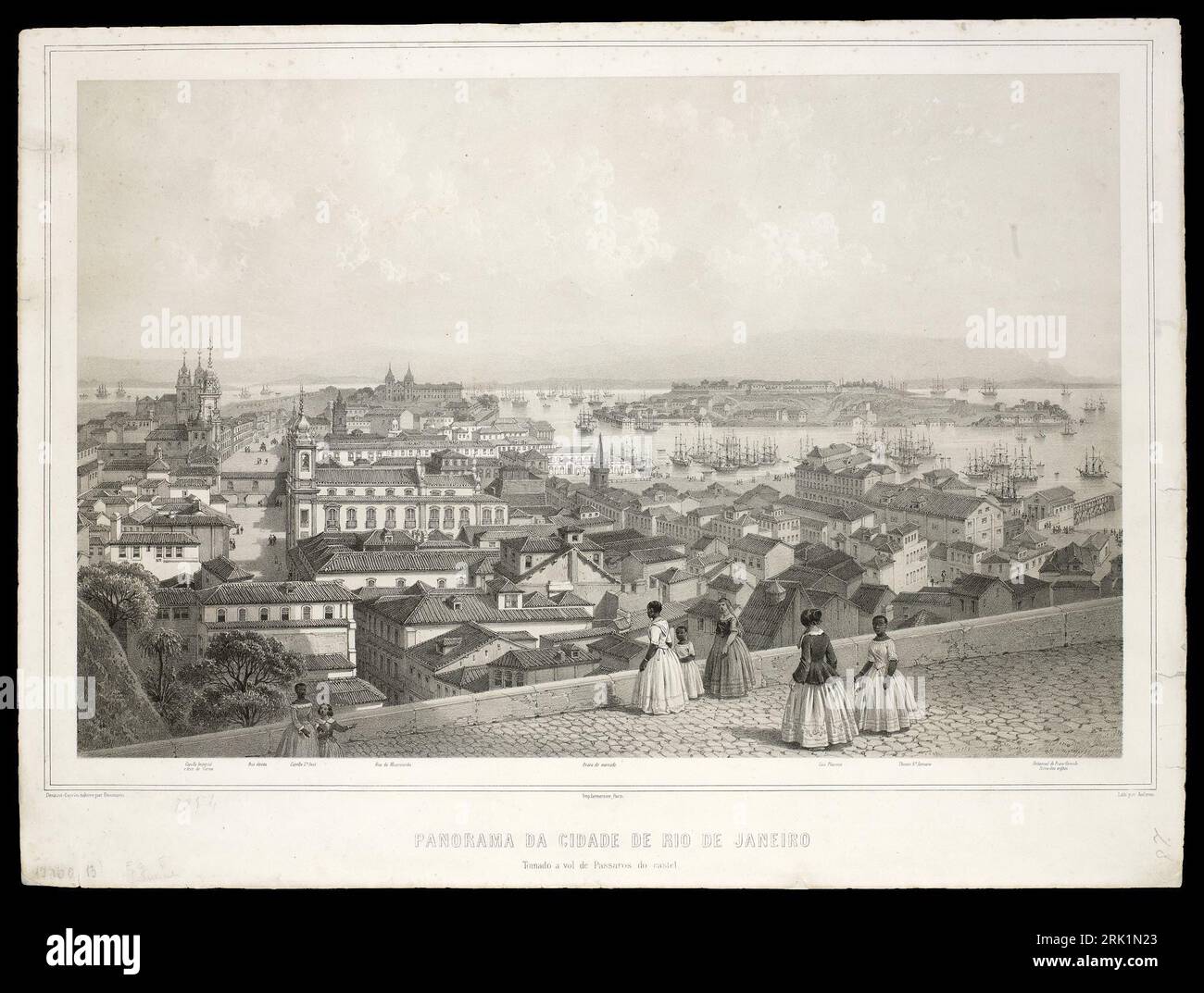 Panorama da cidade de Rio de Janeiro 1854 by Iluchar Desmons Stock ...