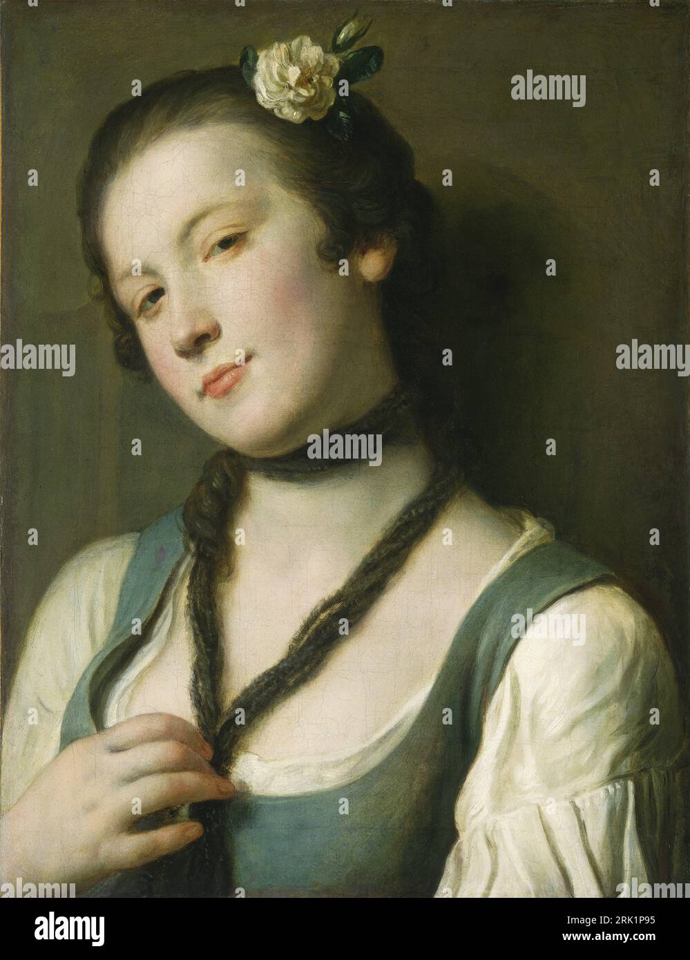 A Girl with a Flower in Her Hair between 1760 and 1762 by Pietro Rotari ...