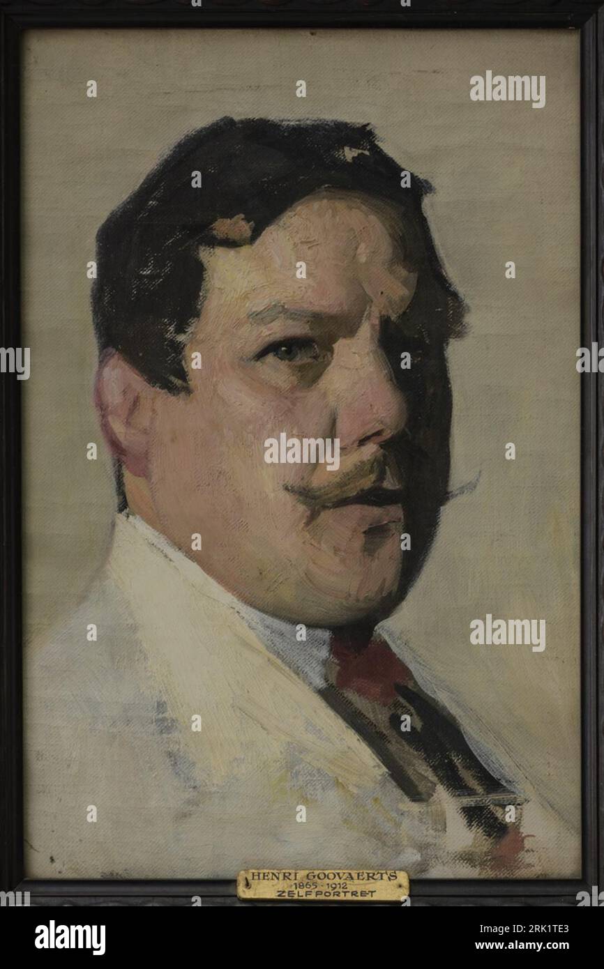 Zelfportret between 1885 and 1912 by Henri Goovaerts Stock Photo - Alamy