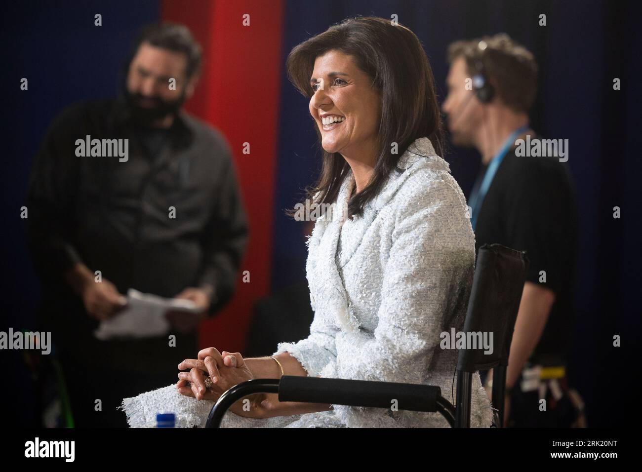 Republican presidential candidate Nikki Haley is seen after the first ...