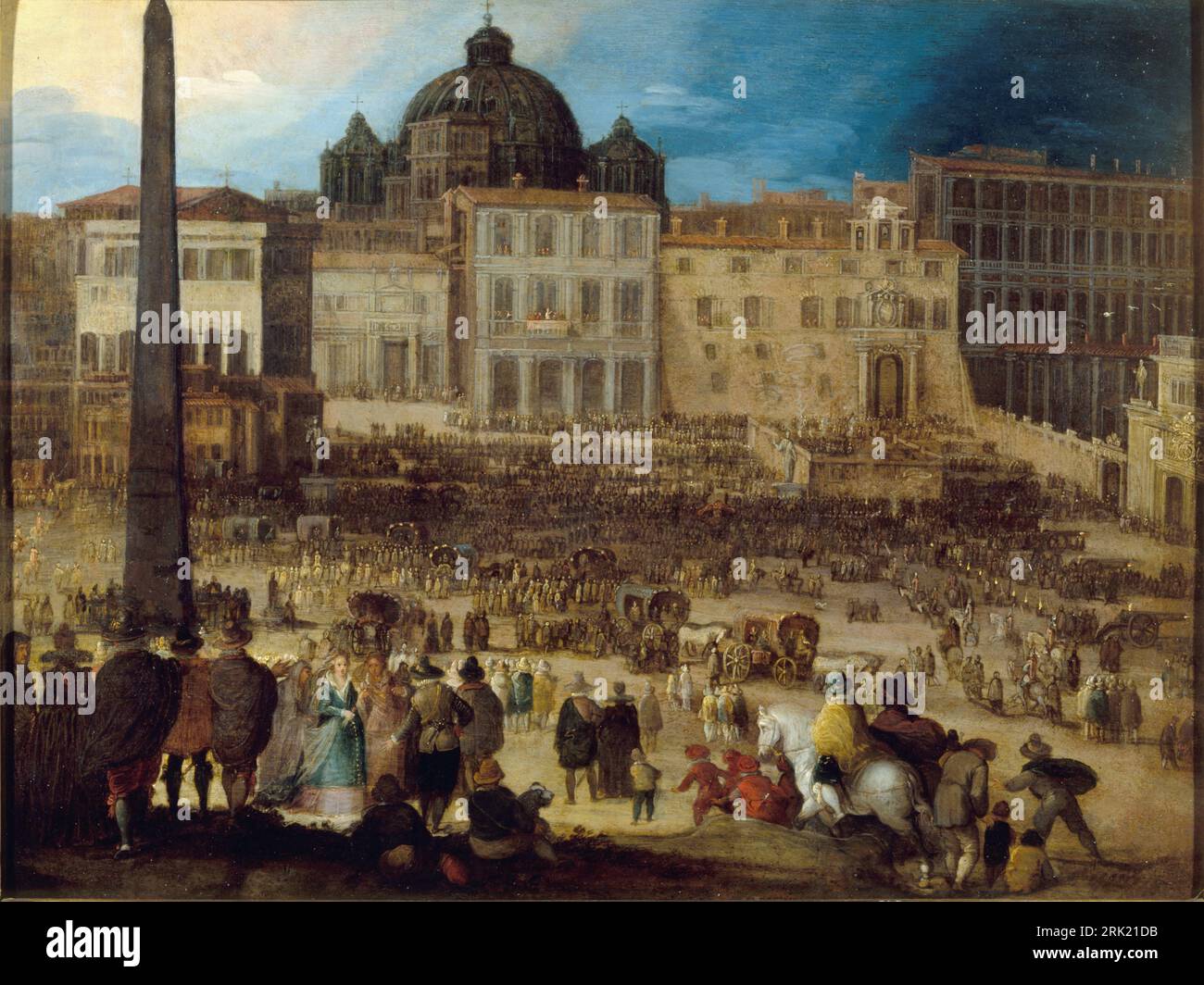 View of St. Peter's Square in Rome during the election of Pope Clement ...