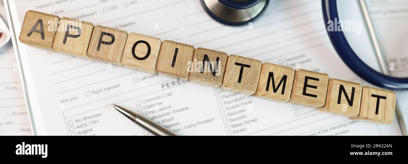 Appointment word on medical documents hi-res stock photography and ...