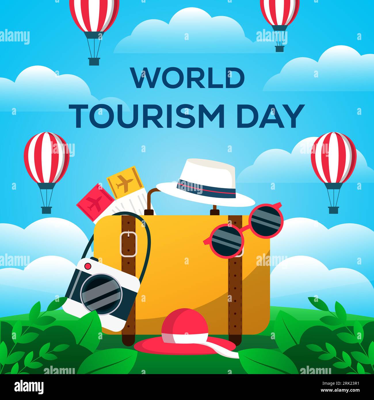 Gradient Vector World Tourism Day Illustration Concept Stock Vector