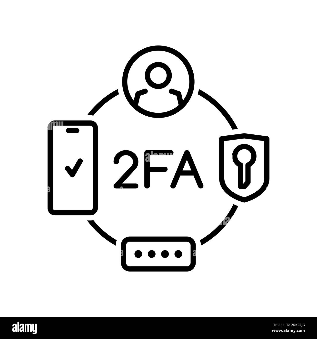 2fa Icon Two Factor Verification Password And Login For User Identity