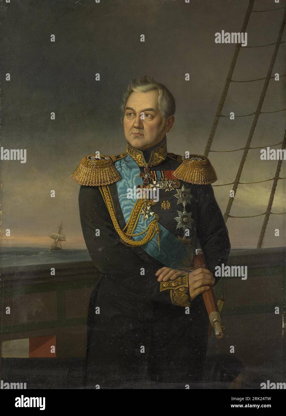 Portrait of Admiral Mikhail Lazarev 1873 by Georg von Bothmann Stock ...