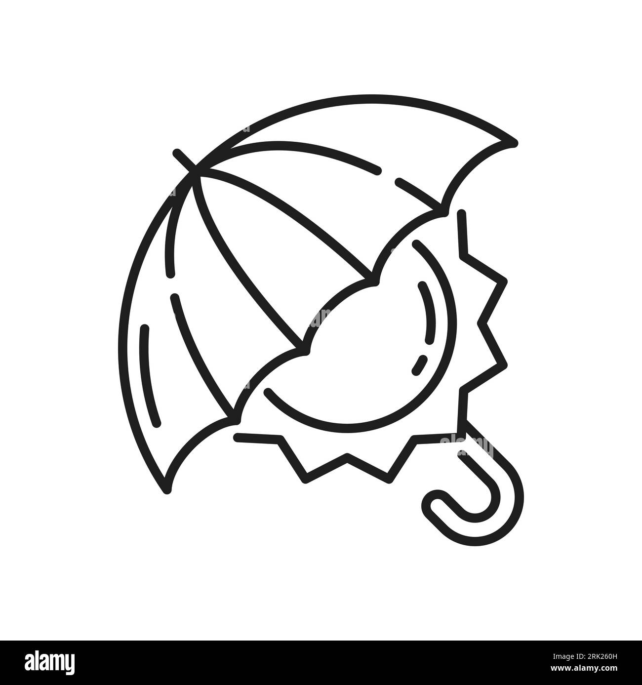 Couple Under Umbrella Outline