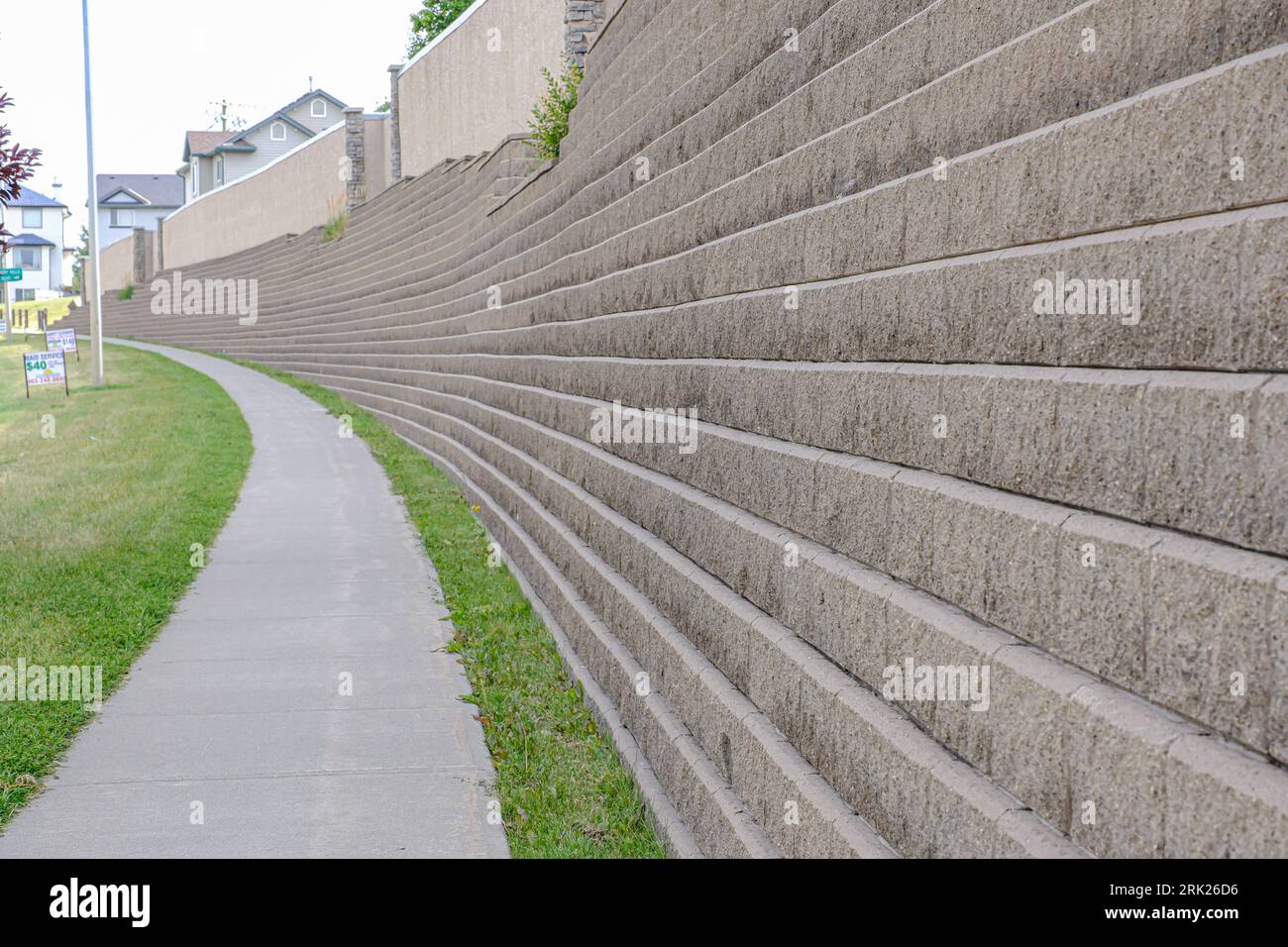 Retaining Brick wall in residential area to protect against erosion ...