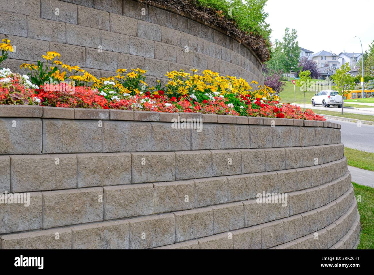 Retaining Brick wall in residential area to protect against erosion ...