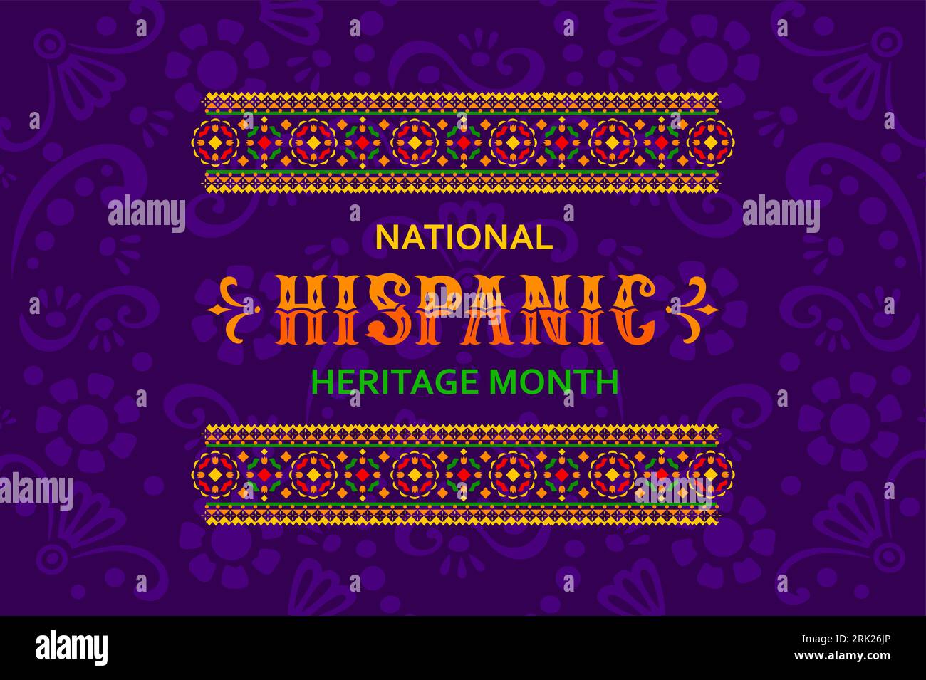 National hispanic heritage month banner with ethnic pattern. Hispanic ...