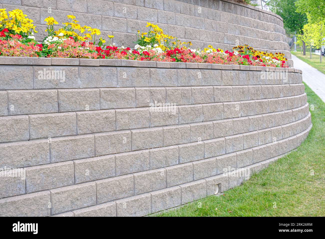 Retaining Brick wall in residential area to protect against erosion ...