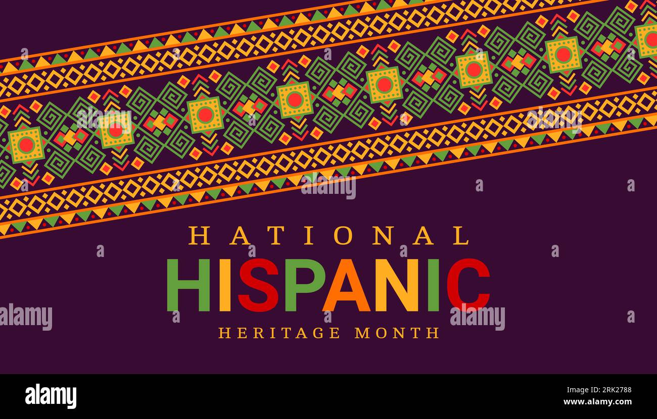 National hispanic heritage month festival banner with ethnic ornament ...