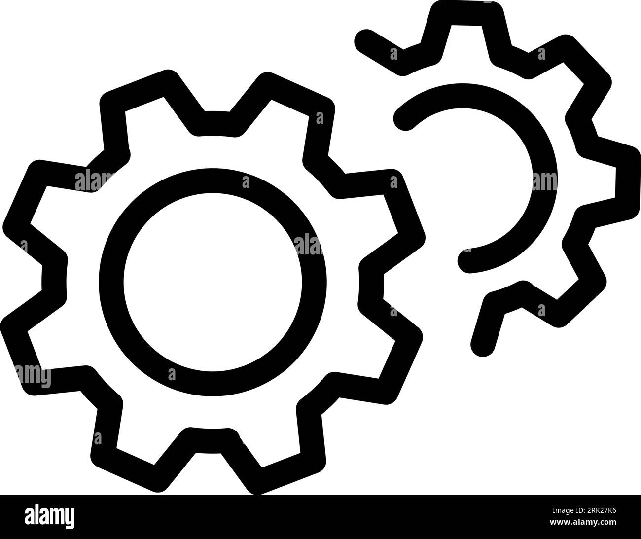 Linear cog wheel icon as symbol of engine or mechanics Stock Vector ...