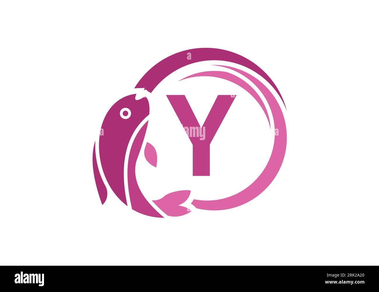 Letter Y Fish Logo design. Water Animal icon. Font emblem. Modern ...