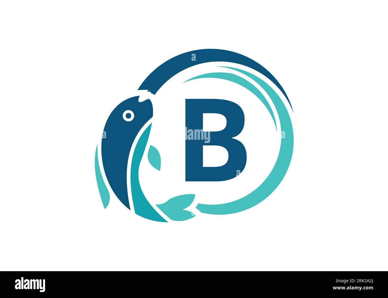 Letter B Fish Logo design. Water Animal icon. Font emblem. Modern ...