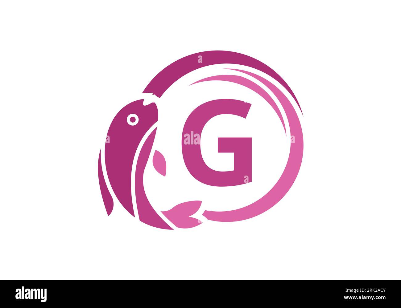 Letter G Fish Logo design. Water Animal icon. Font emblem. Modern ...