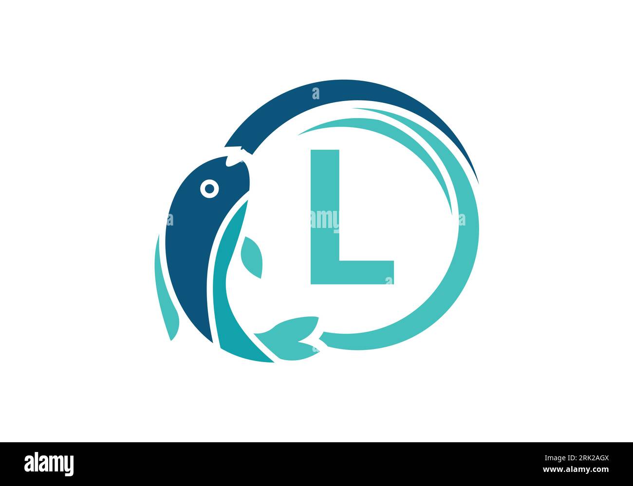 Letter L Fish Logo design. Water Animal icon. Font emblem. Modern ...