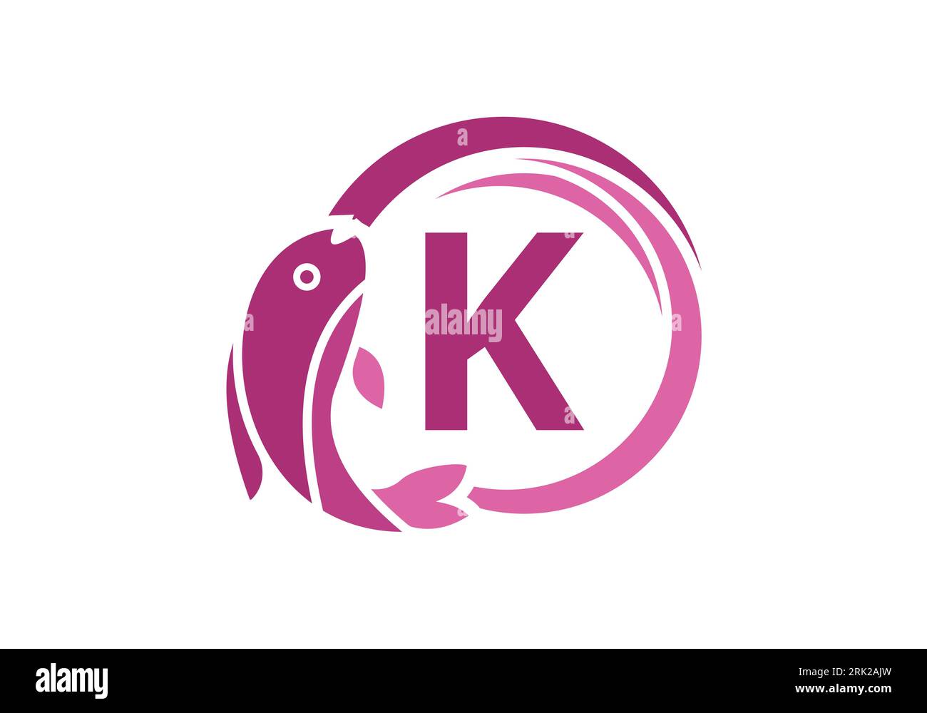 Letter K Fish Logo design. Water Animal icon. Font emblem. Modern ...