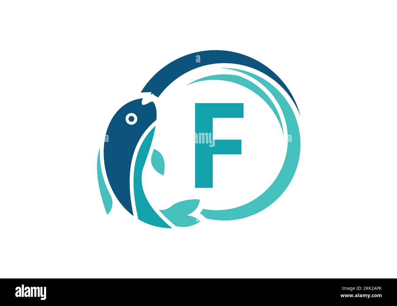 Letter F Fish Logo design. Water Animal icon. Font emblem. Modern ...