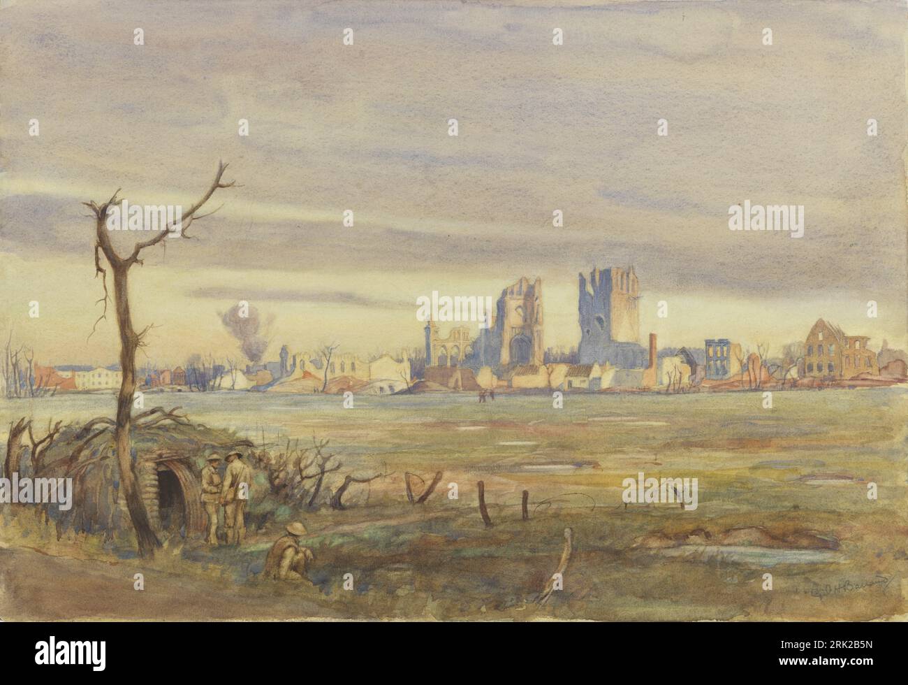 First Glimpse of Ypres between 1917 and 1919 by Cyril Henry Barraud ...