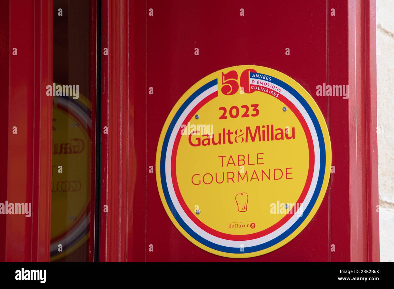 saint-emilion , France - 08 19 2023 : Gault & Millau 2023 table ...
