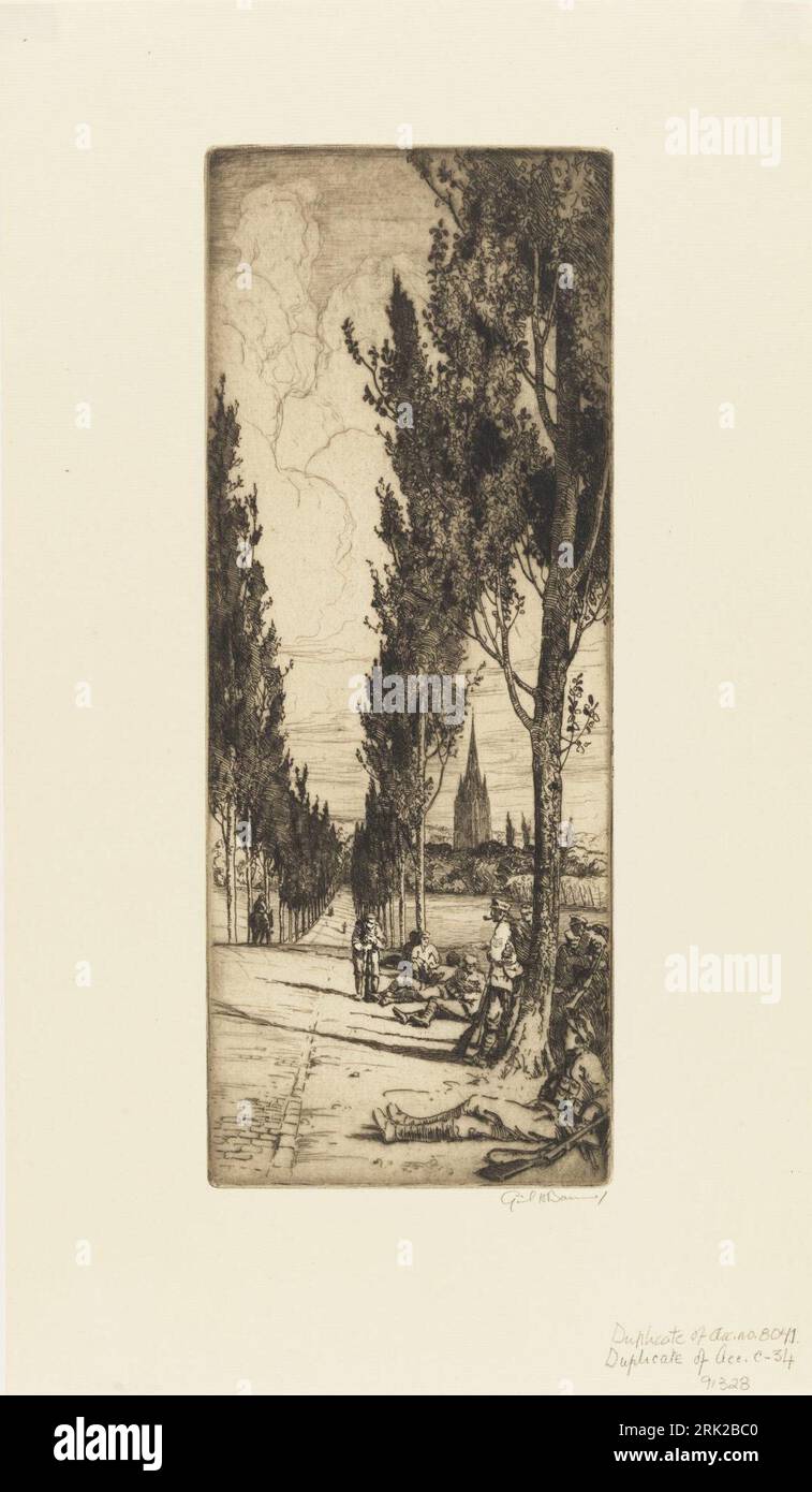 The Road to Steenvoorde August 1916 by Cyril Henry Barraud Stock Photo ...