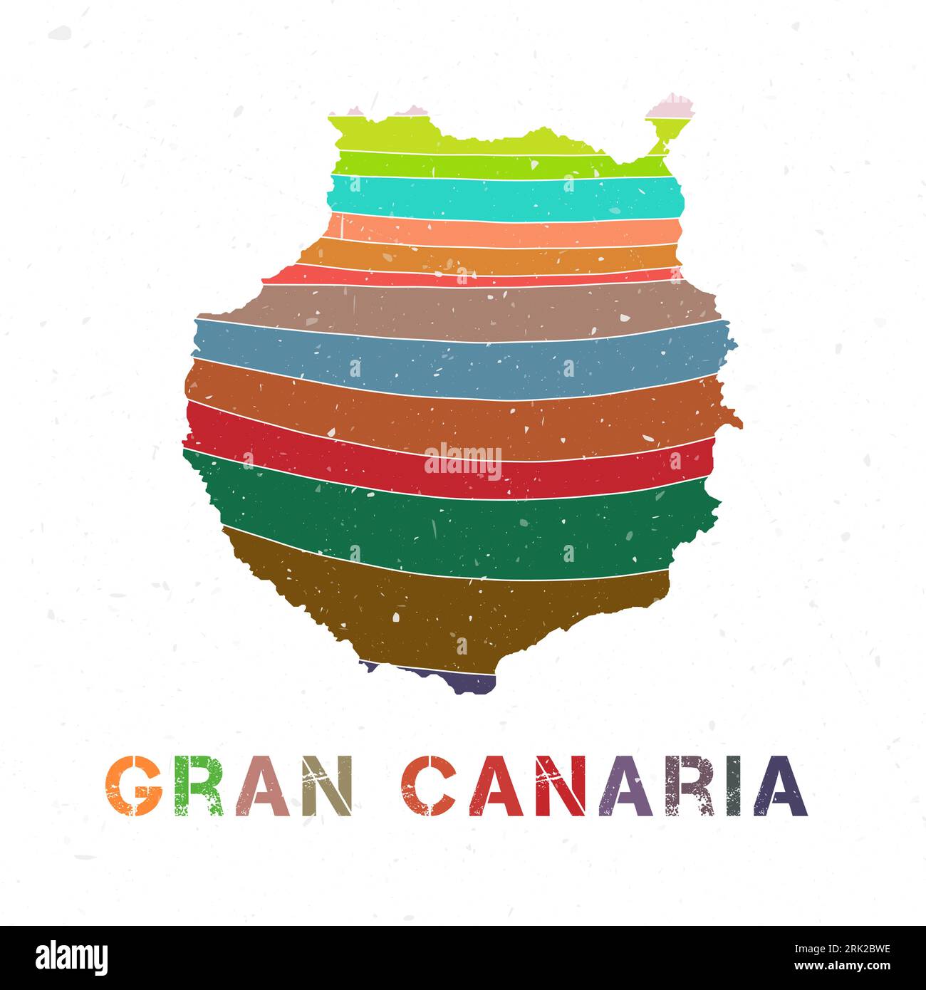 Gran Canaria map design. Shape of the island with beautiful geometric ...