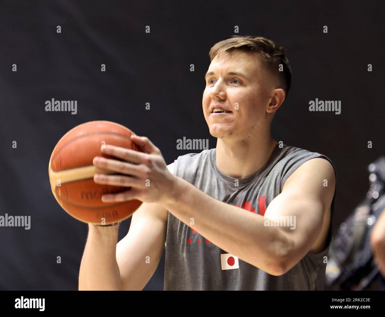 Josh Hawkinson of Japan takes part in a practice prior to the FIBA ...