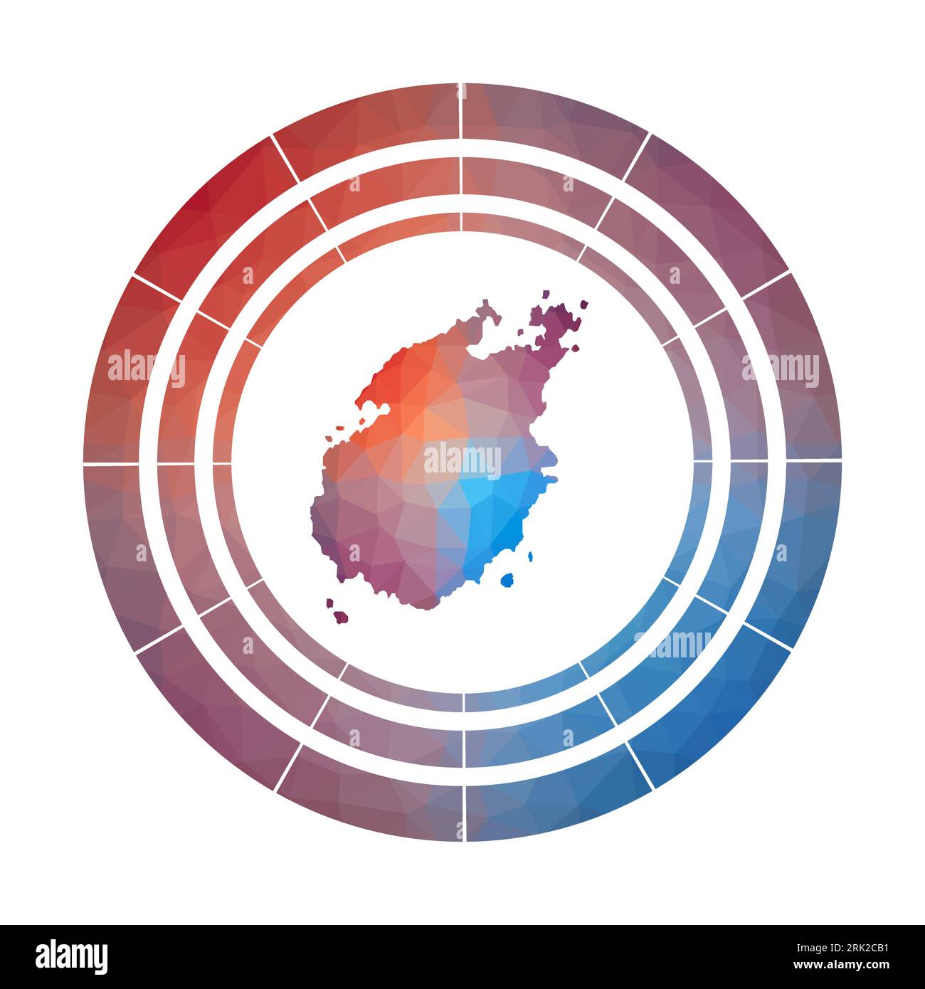 Paros badge. Bright gradient logo of island in low poly style ...