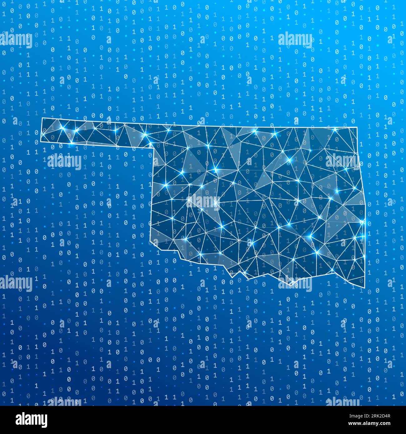 Network map of Oklahoma. US state digital connections map. Technology ...