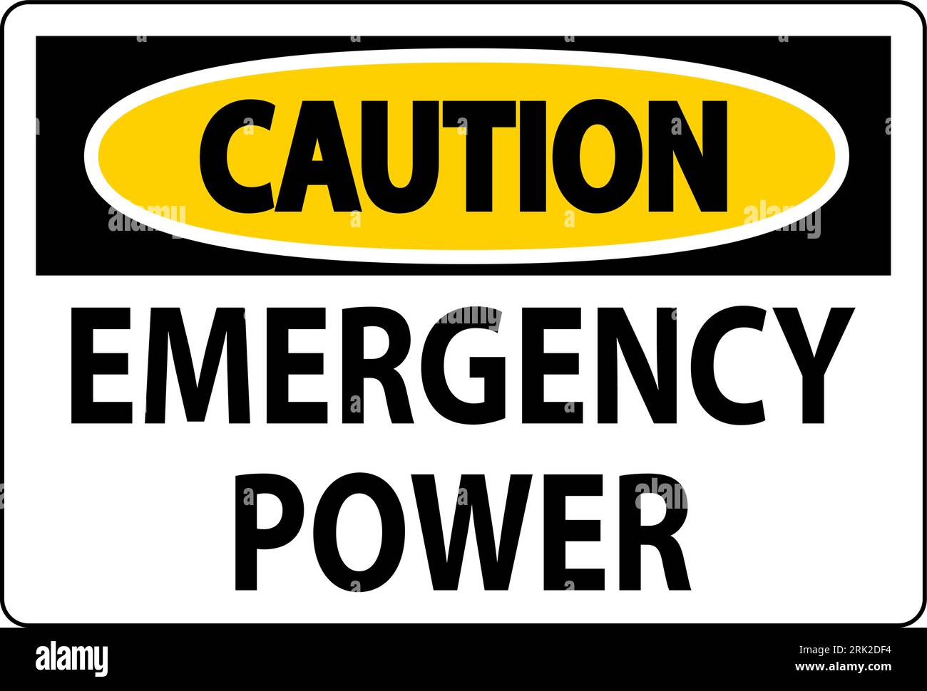 Caution Sign Emergency Power Stock Vector Image & Art - Alamy