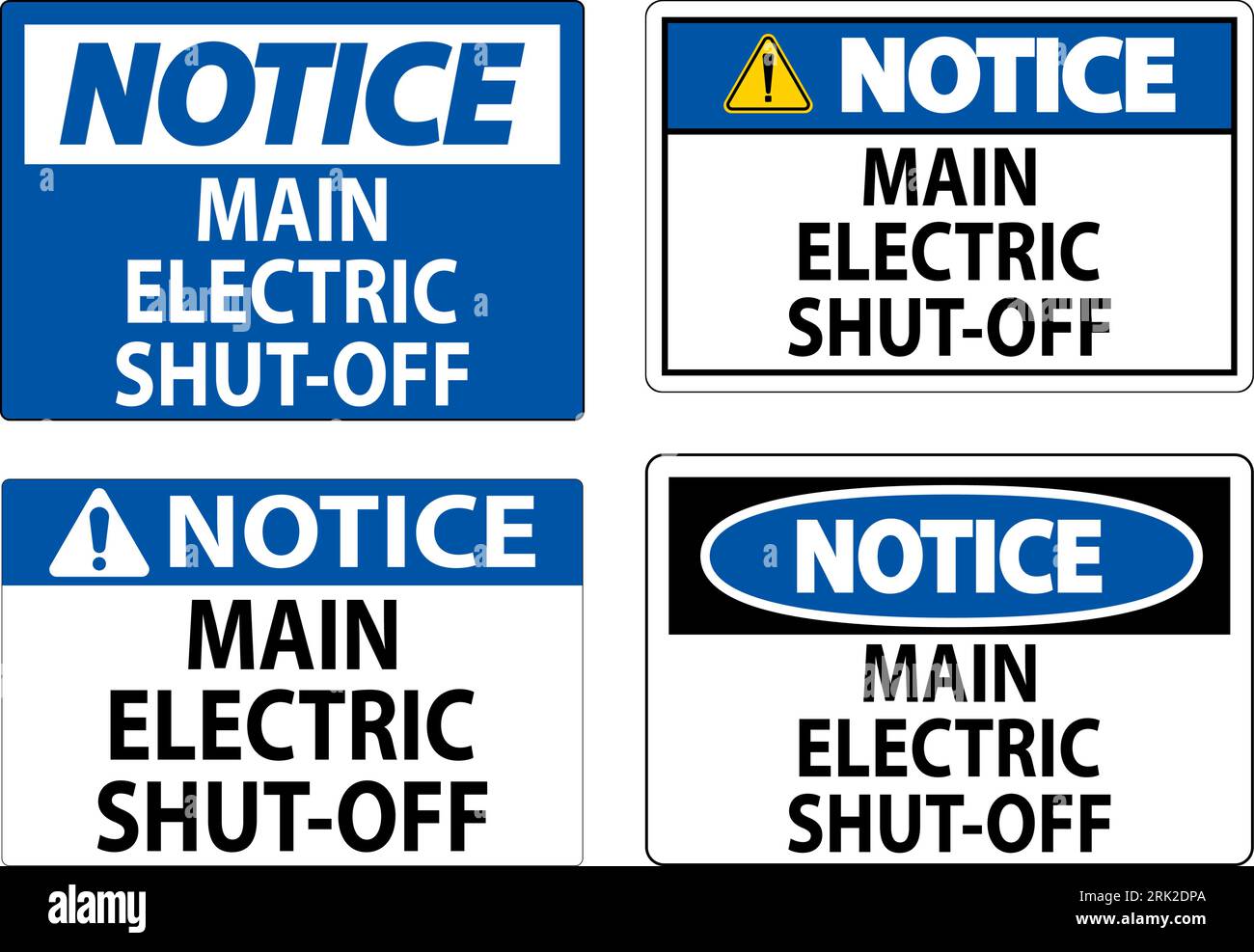 Notice Sign Main Electric Shut-Off Stock Vector Image & Art - Alamy