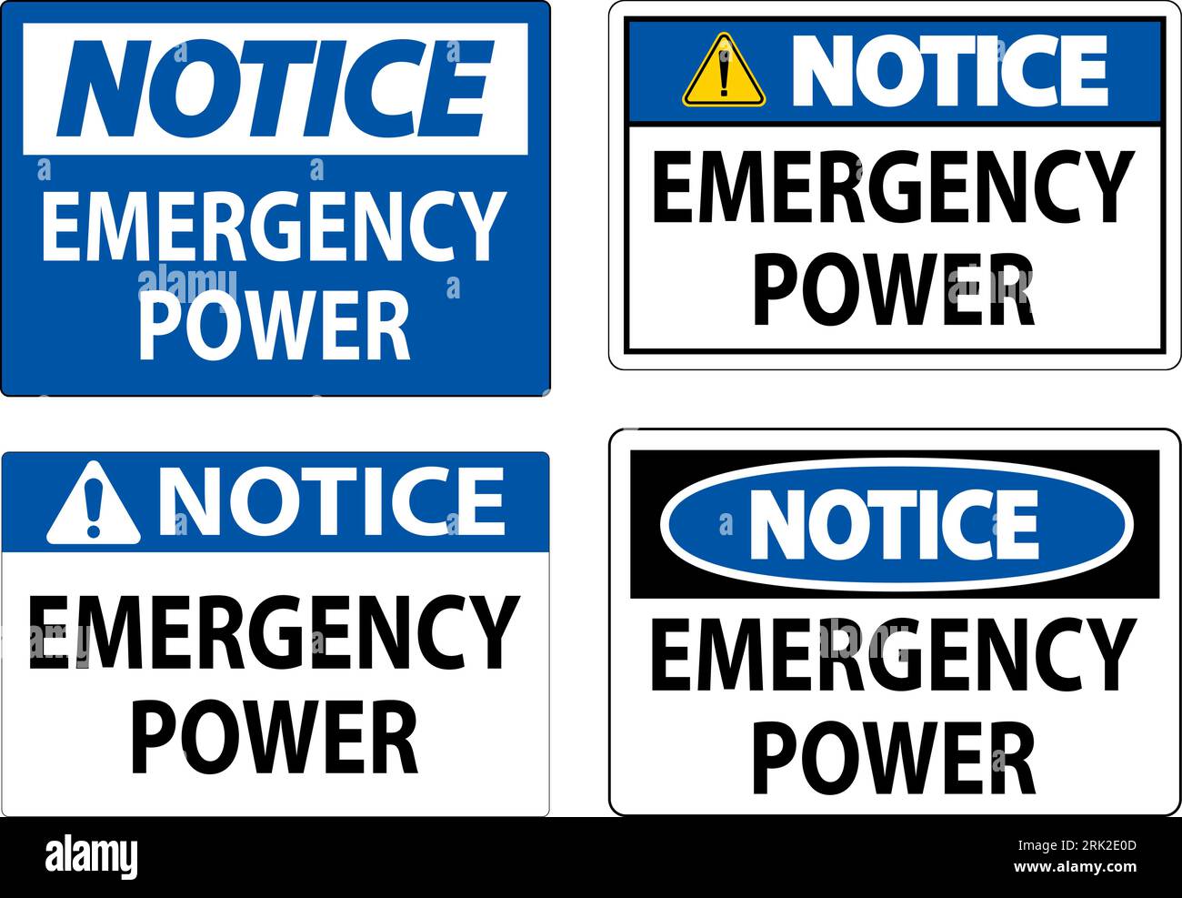 Notice Sign Emergency Power Stock Vector Image & Art - Alamy