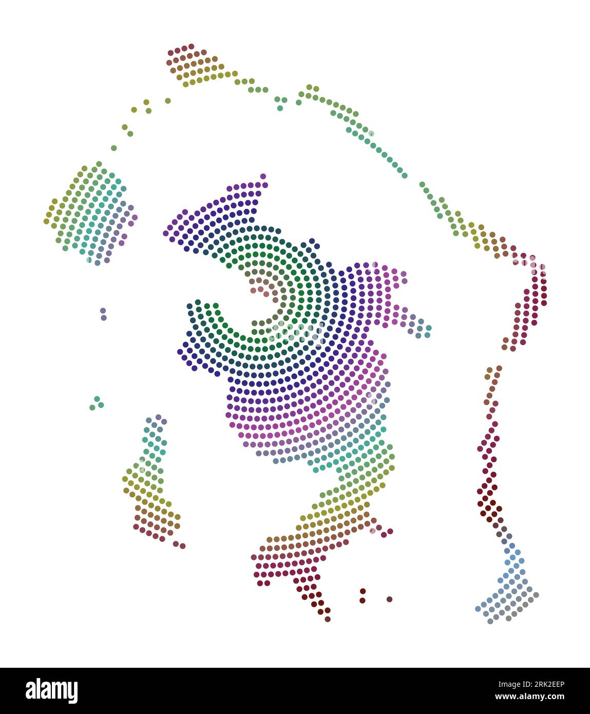 Bora Bora dotted map. Digital style shape of Bora Bora. Tech icon with gradiented dots. Superb ...