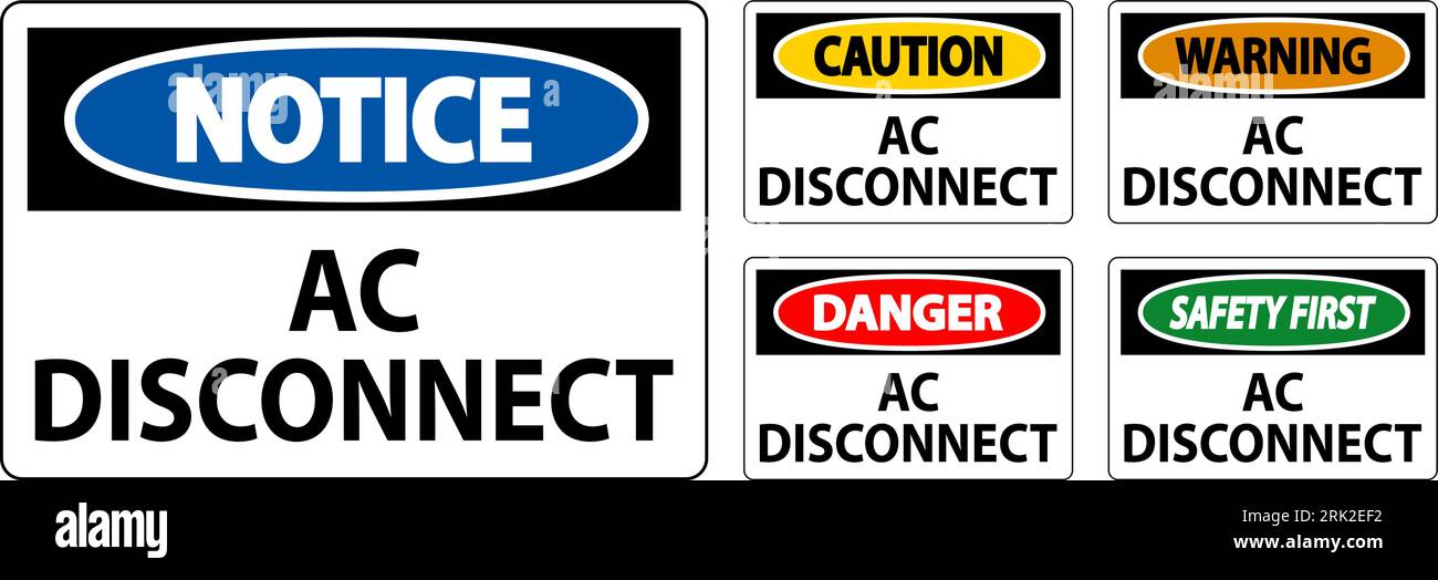 Danger Sign, AC Disconnect Sign Stock Vector Image & Art - Alamy