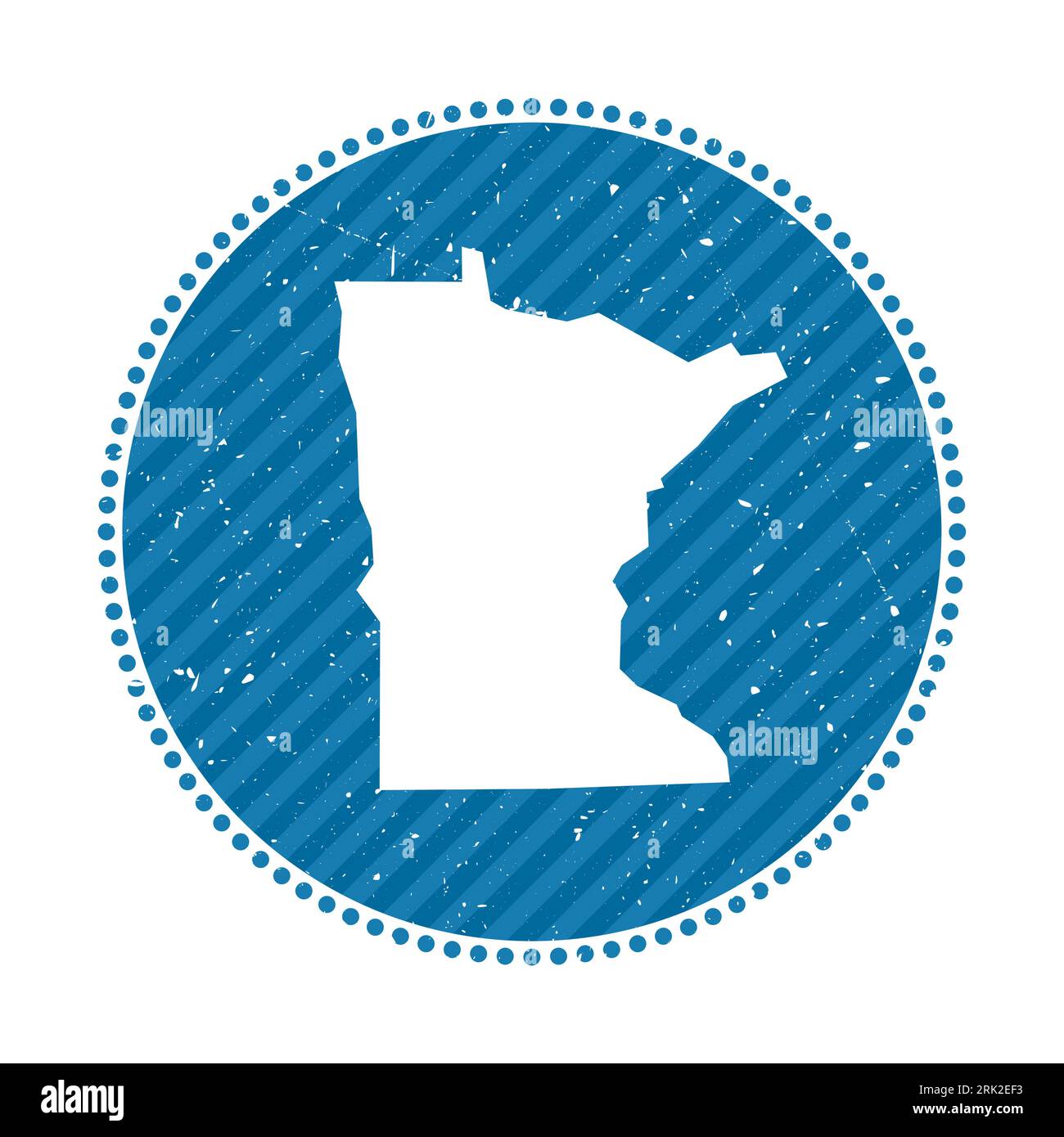 Minnesota striped retro travel sticker. Badge with map of US state ...