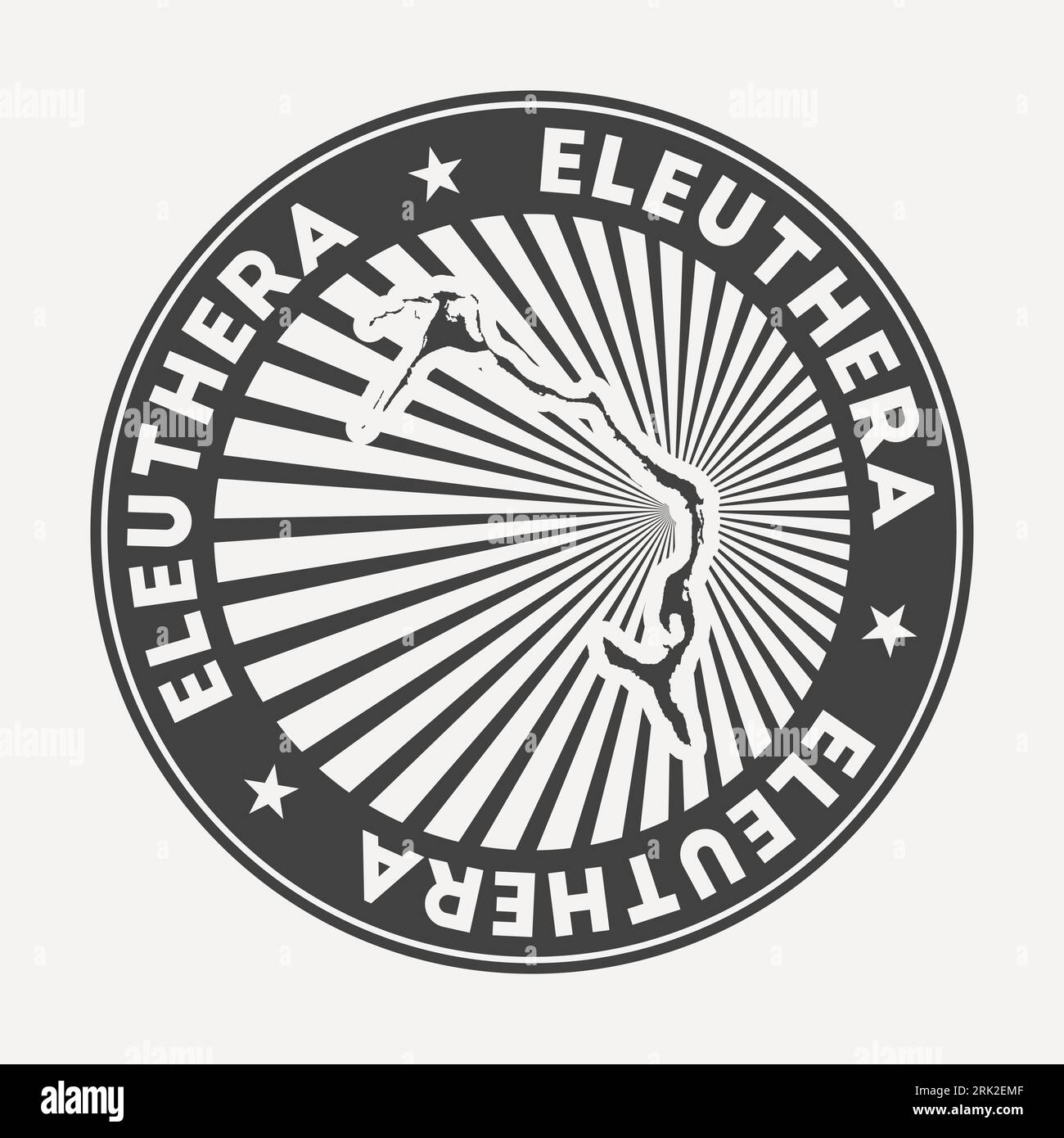 Eleuthera round logo. Vintage travel badge with the circular name and ...