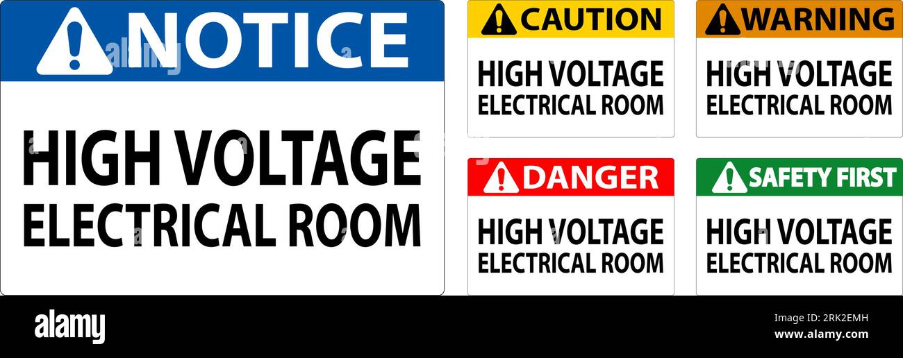 Danger Sign High Voltage - Electrical Room Stock Vector Image & Art - Alamy