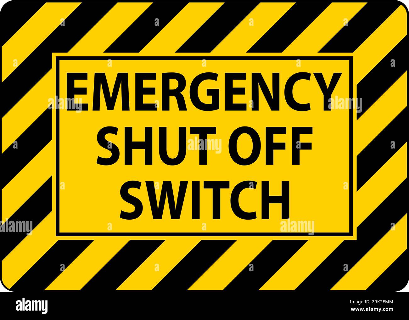 Automatic Start Hazard Sign Emergency Shut Off Switch Stock Vector ...