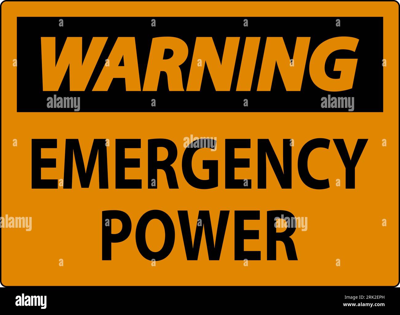 Warning Sign Emergency Power Stock Vector Image & Art - Alamy