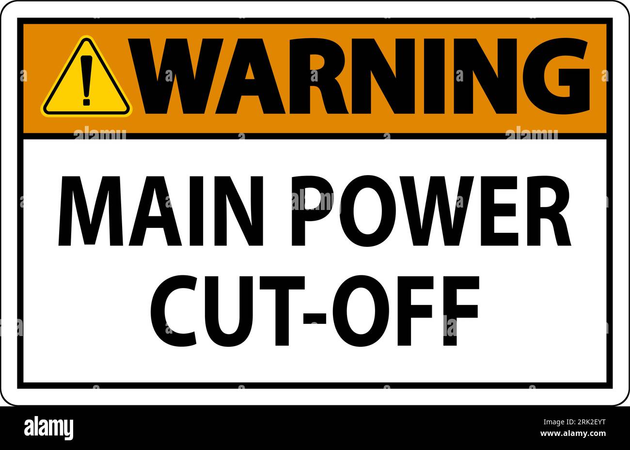 Warning Sign Main Power Cut-Off Stock Vector Image & Art - Alamy