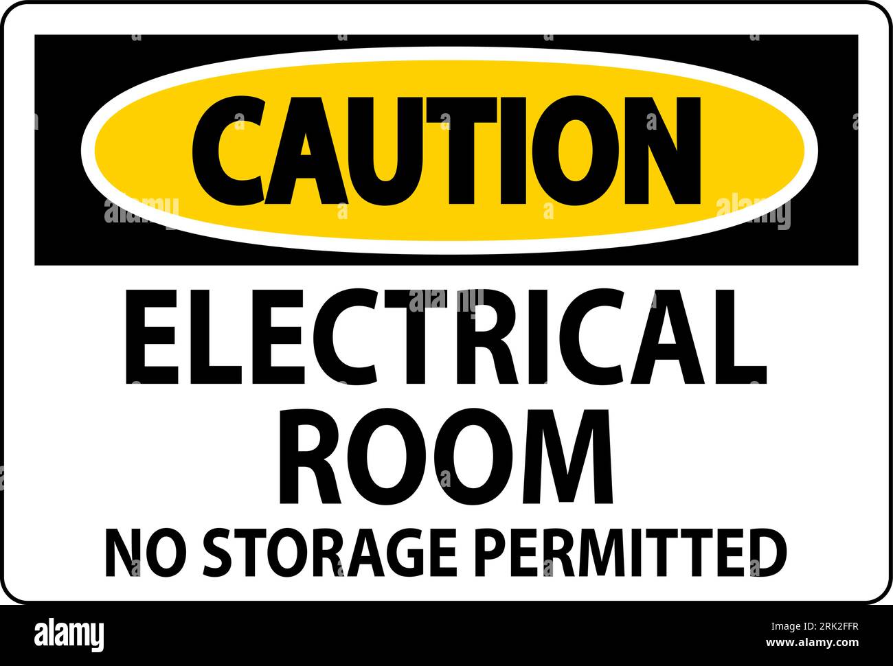 Caution Sign Electrical Room, No Storage Permitted Stock Vector Image ...