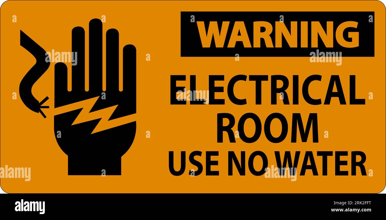 Restricted Area Sign Warning Electrical Room Use No Water Stock Vector ...