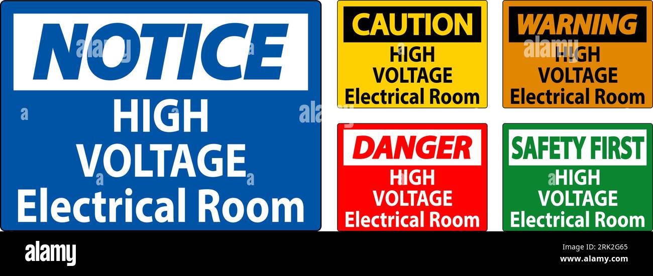 Danger Sign High Voltage - Electrical Room Stock Vector Image & Art - Alamy