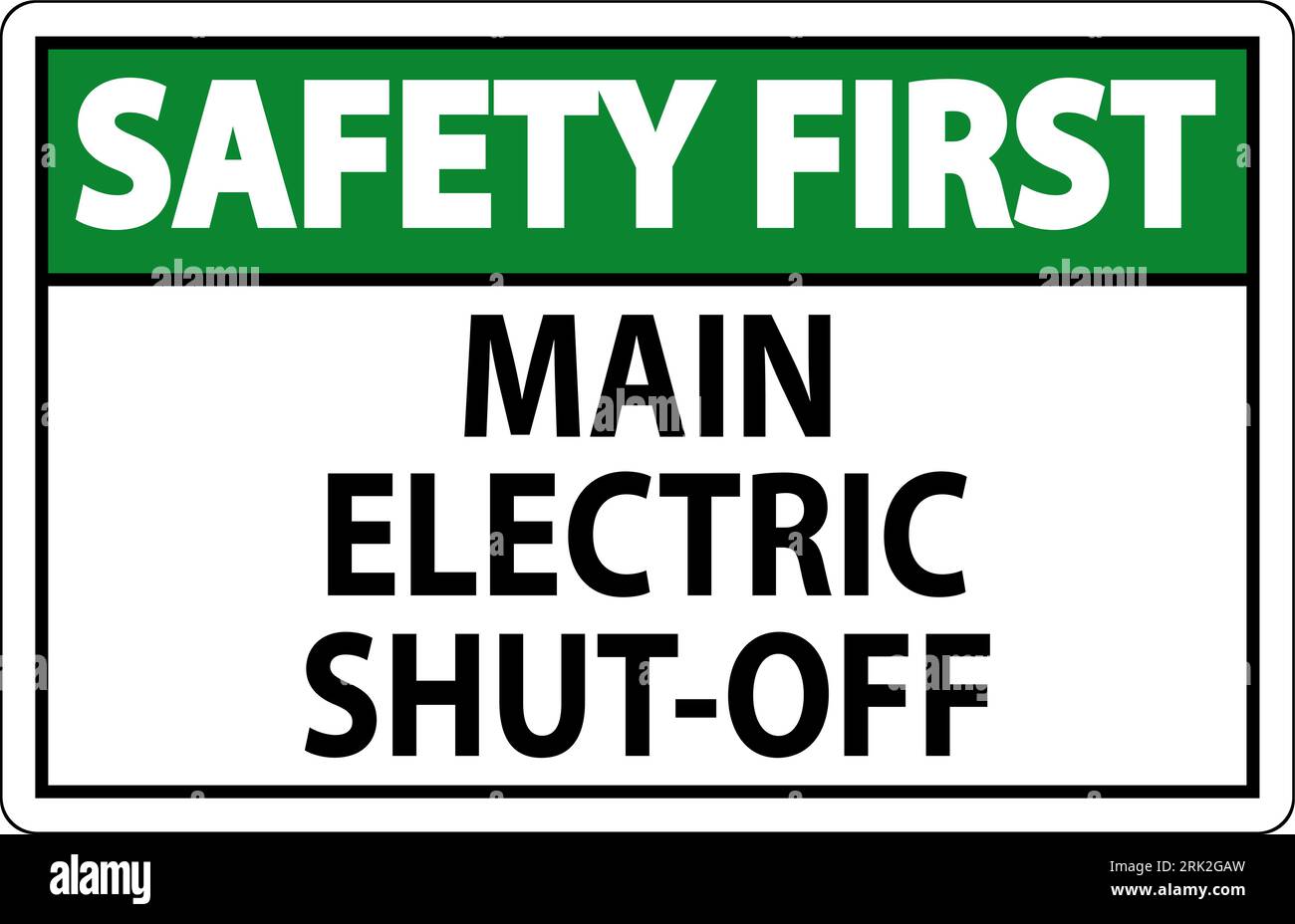 Safety First Sign Main Electric Shut-Off Stock Vector Image & Art - Alamy