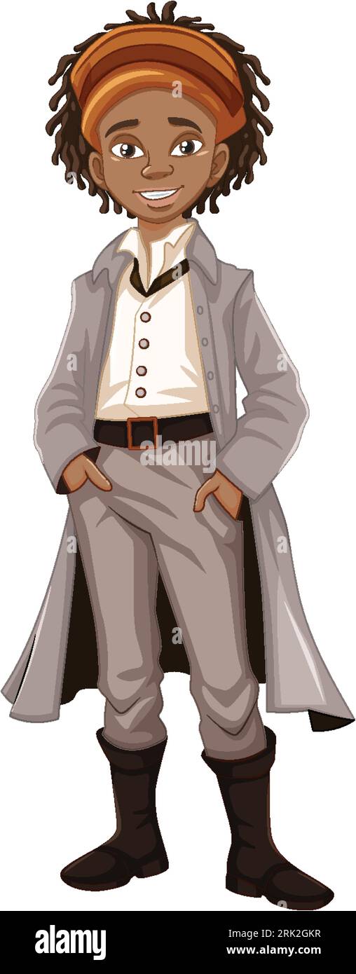 Illustration of a stylish Afro-African man in vintage tweed suit for a ...