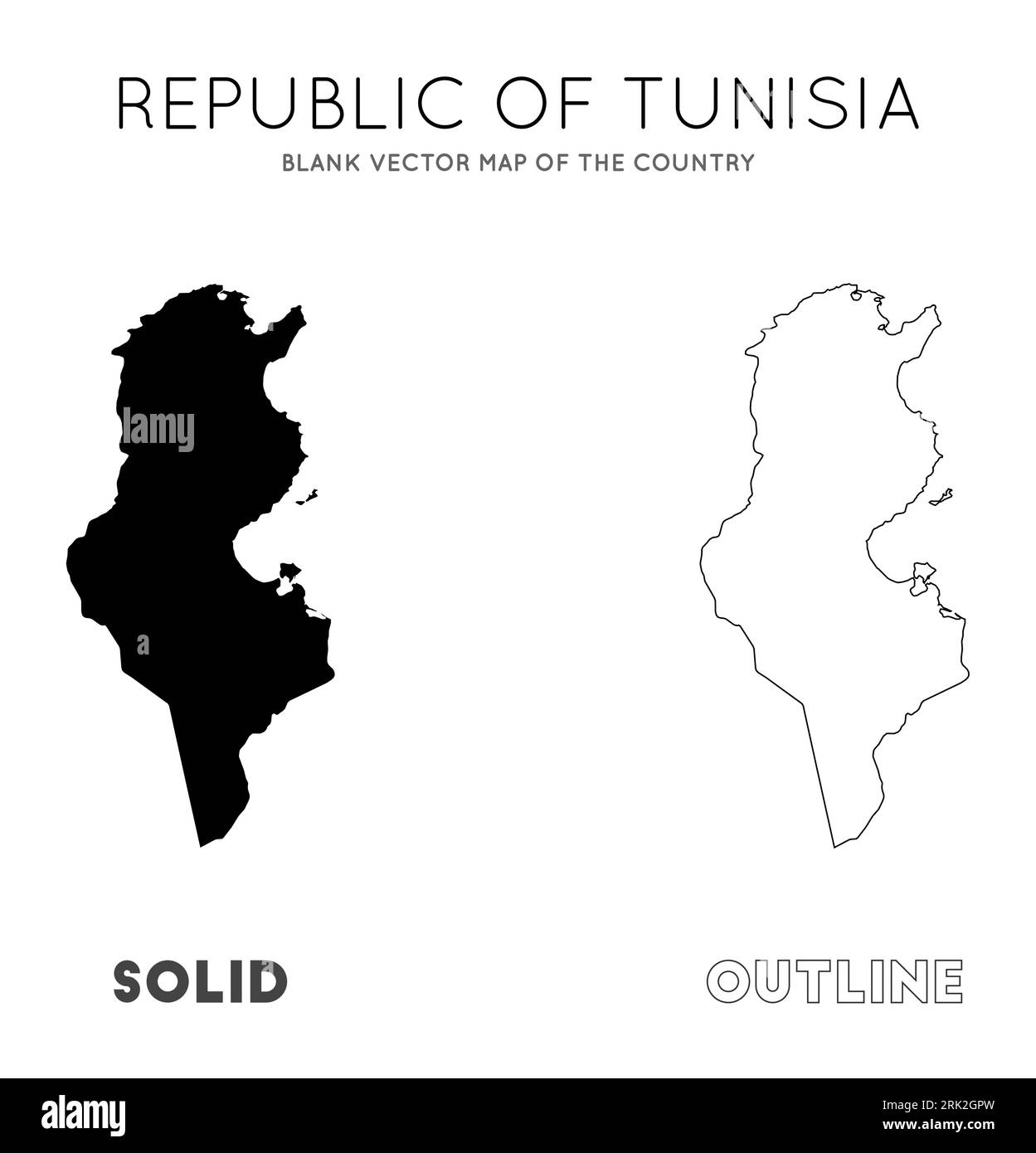 Tunisia map. Blank vector map of the Country. Borders of Tunisia for your infographic. Vector ...