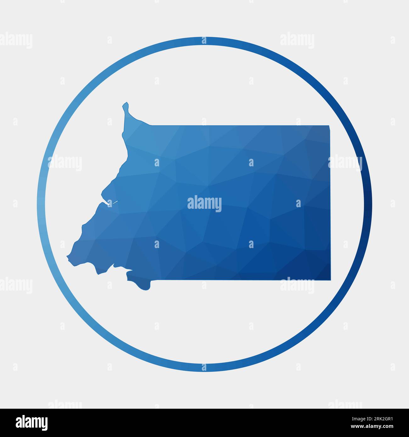Equatorial Guinea icon. Polygonal map of the country in gradient ring ...