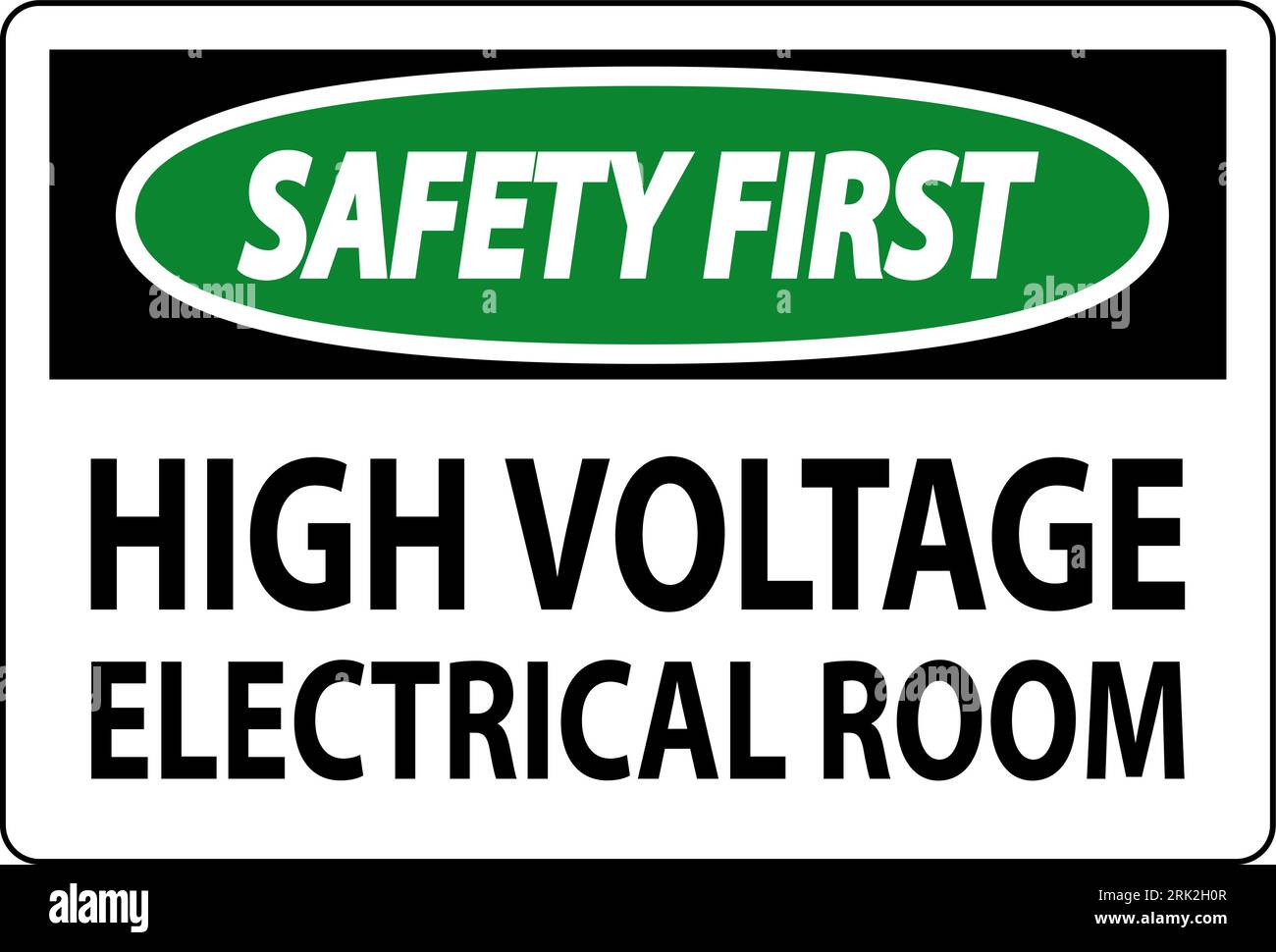 Safety First Sign High Voltage - Electrical Room Stock Vector Image ...